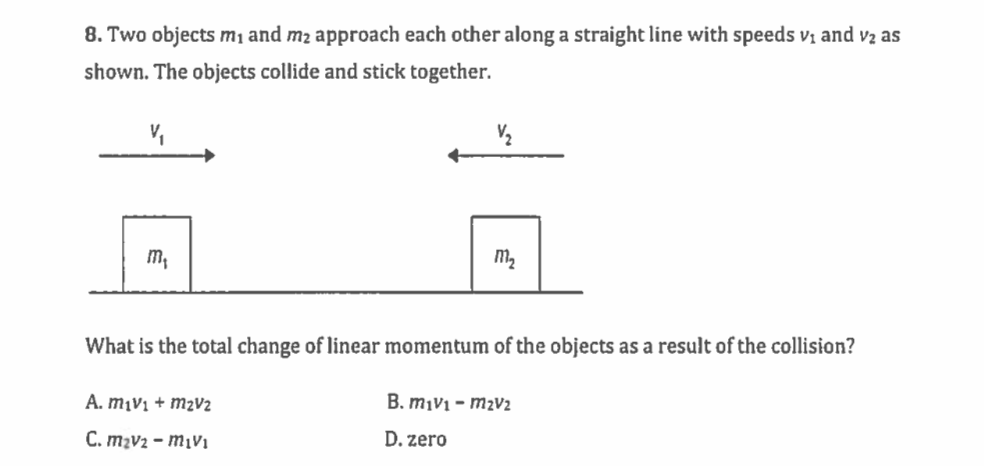 Solved 8. Two objects m1 and m2 approach each other along a | Chegg.com