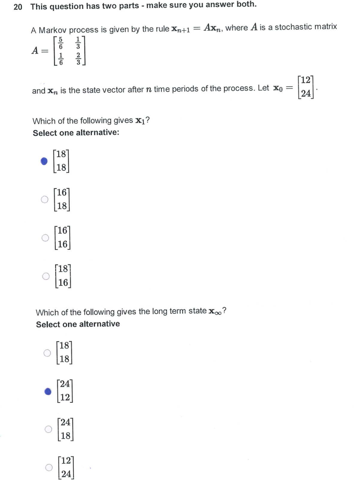 Solved 20 This question has two parts - make sure you answer | Chegg.com