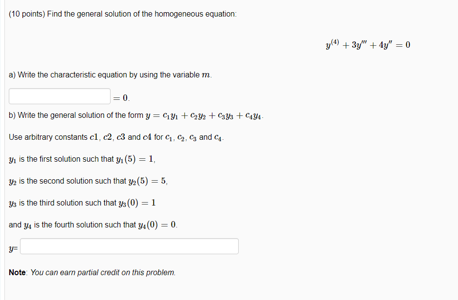 Solved (10 points) Find the general solution of the | Chegg.com