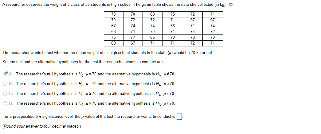 Solved For a prespecified 5% significance level, the | Chegg.com