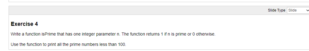 Solved Write A Function Isprime That Has One Integer