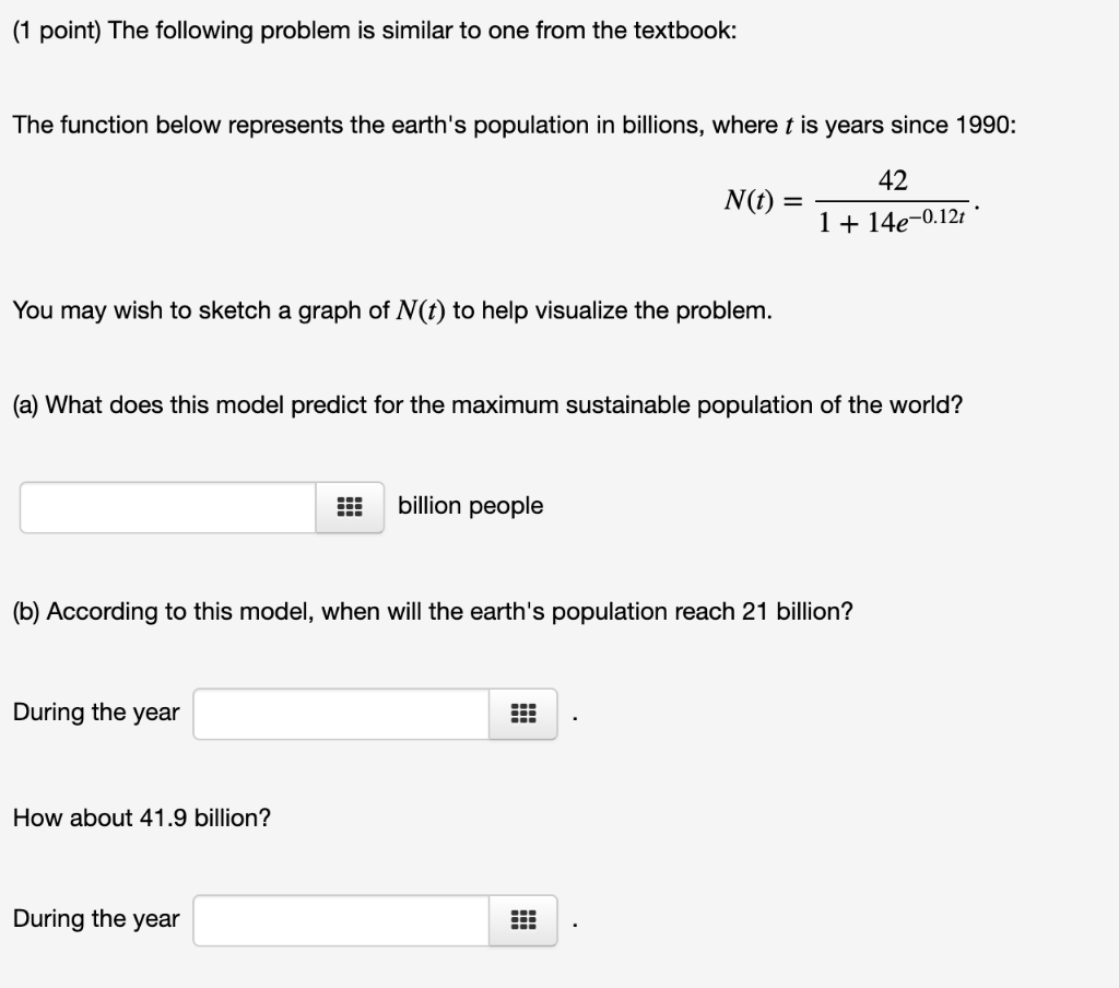 Solved (1 point) The following problem is similar to one | Chegg.com