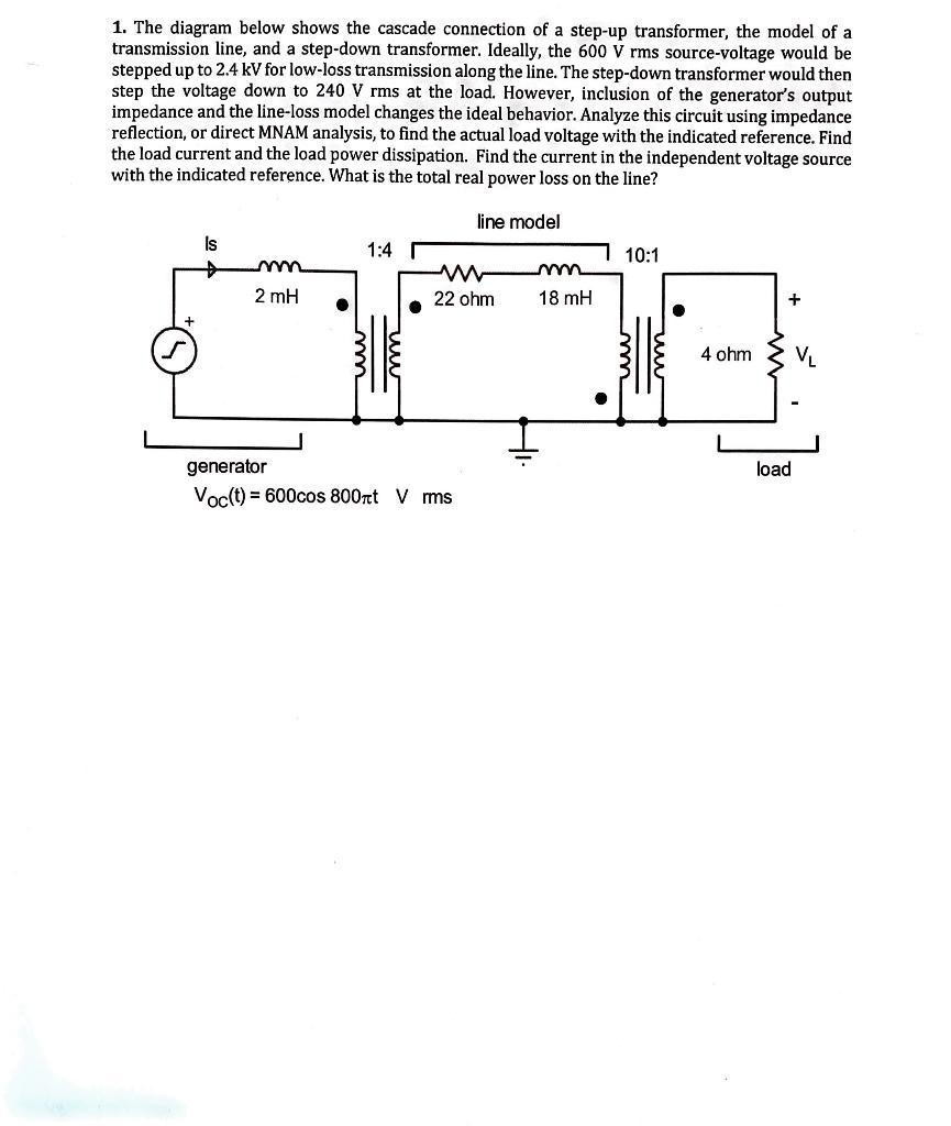 Solved 1. The diagram below shows the cascade connection of | Chegg.com