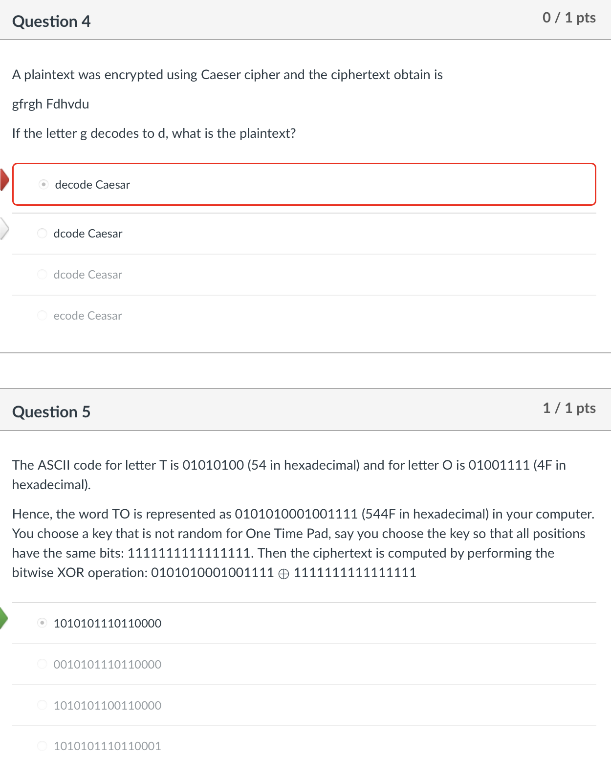 Solved Question 4A plaintext was encrypted using Caeser | Chegg.com