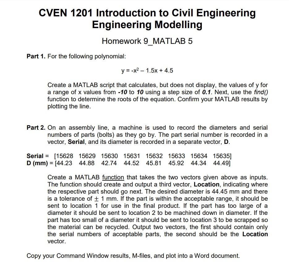 Solved CVEN 1201 Introduction to Civil Engineering | Chegg.com