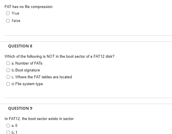 Solved For NTFS the boot sector is in the middle of the disk | Chegg.com