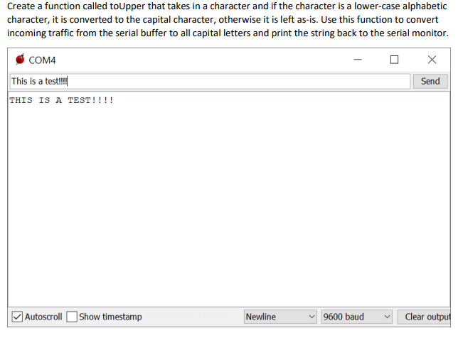 Solved Create a function called toUpper that takes in a | Chegg.com
