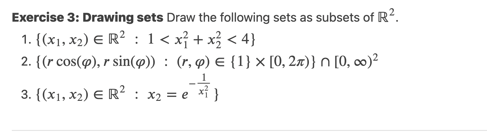 Solved Exercise 3: Drawing sets Draw the following sets as | Chegg.com