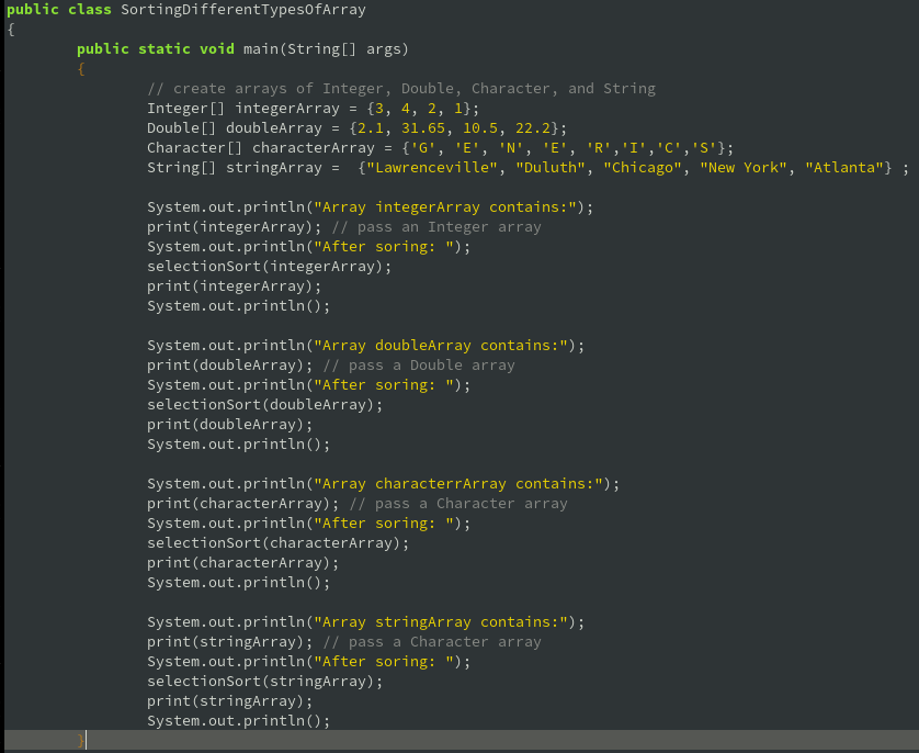 Solved (Java) Implement a generic sorting method that can be | Chegg.com