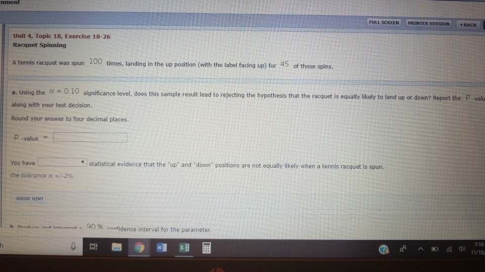 Solved nment FULL SCREEN PRINTER VERSION-BACK Unit 4, Topic | Chegg.com