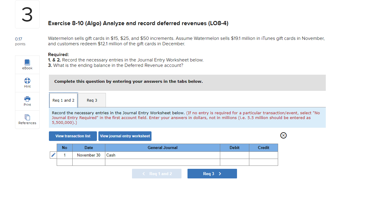 Solved 3 Exercise 8-10 (Algo) Analyze and record deferred | Chegg.com