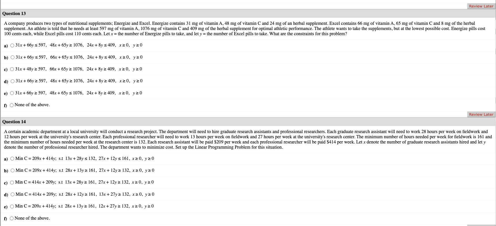 Solved cents each, while Excel pills cost 140 cents each. | Chegg.com