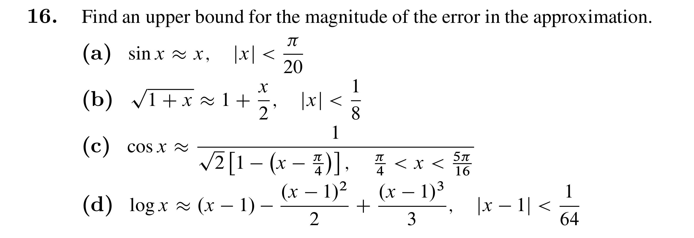 Solved 6. Find an upper bound for the magnitude of the error | Chegg.com