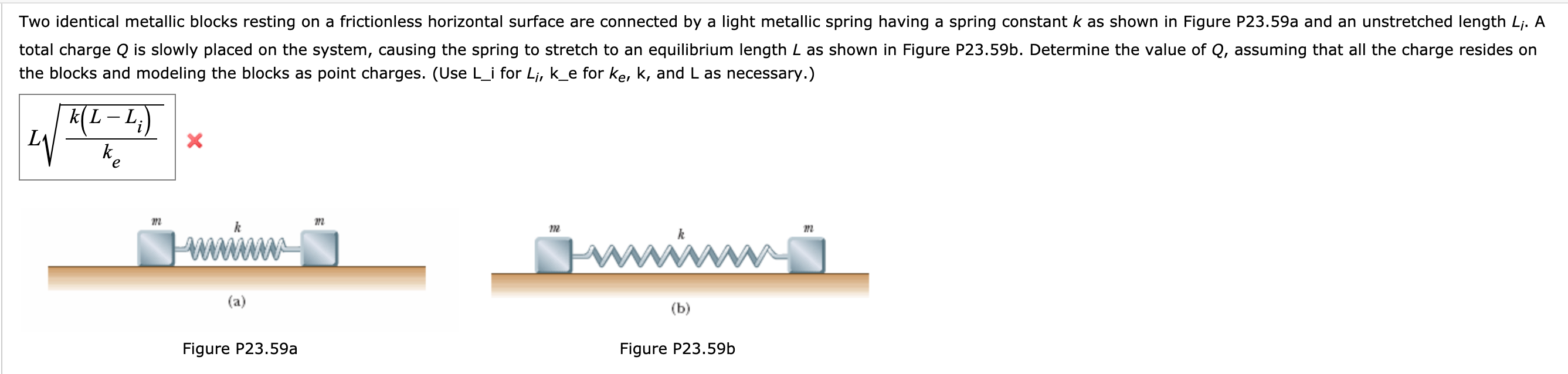 Solved Two identical metallic blocks resting on a | Chegg.com