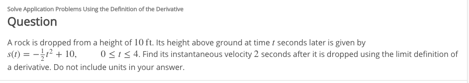 Solved Solve Application Problems Using the Definition of | Chegg.com