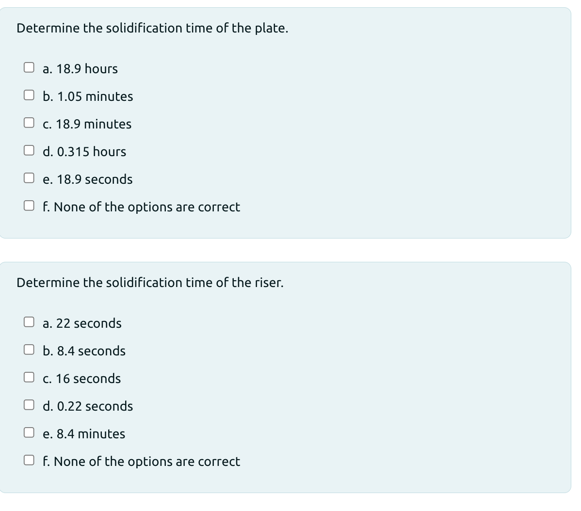 Solved \r\nDetermine the solidification time of the plate. | Chegg.com