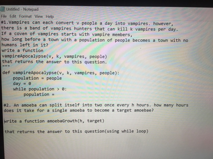 Solved Untitled - Notepad File Edit Format View Help #1 . | Chegg.com