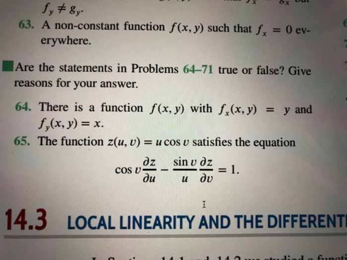 Solved 63. A non-constant function f(x, y) such that f, -0 | Chegg.com