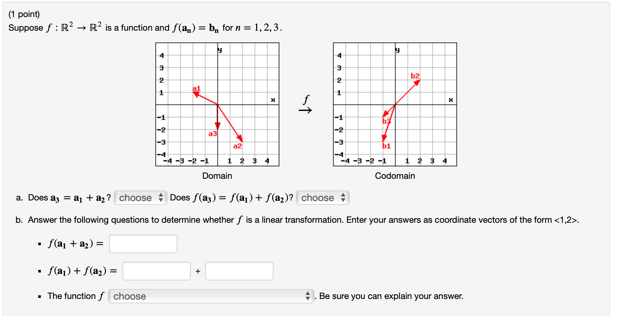 Solved (1 point) Suppose f : R2 + R2 is a function and f(an) | Chegg.com