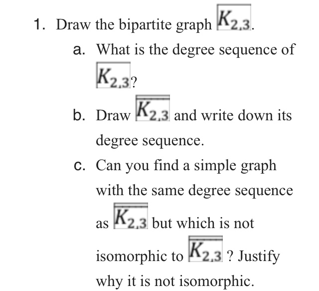 Solved 1. Draw the bipartite graph A2.3. a. What is the | Chegg.com