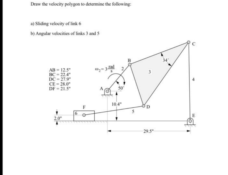 Solved Draw the velocity polygon to determine the following: | Chegg.com