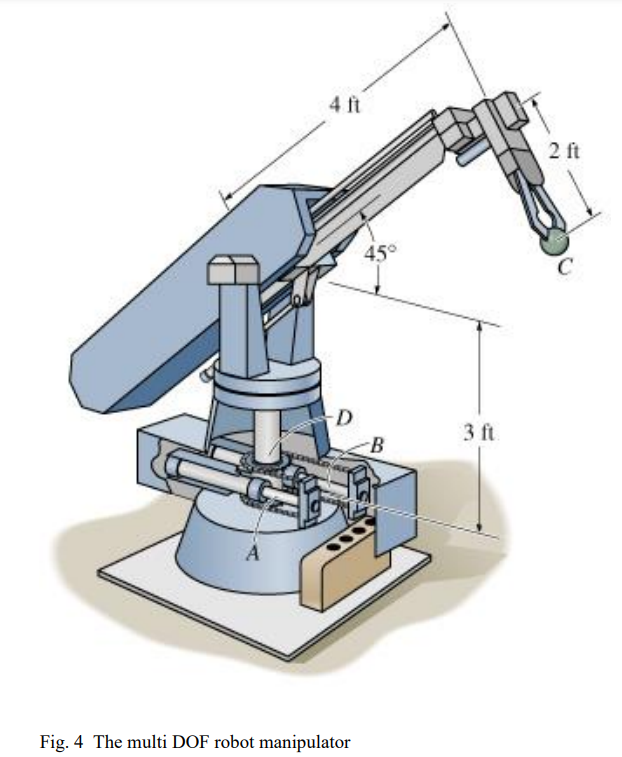 Solved The robot shown in Fig. 4 has several joints and | Chegg.com