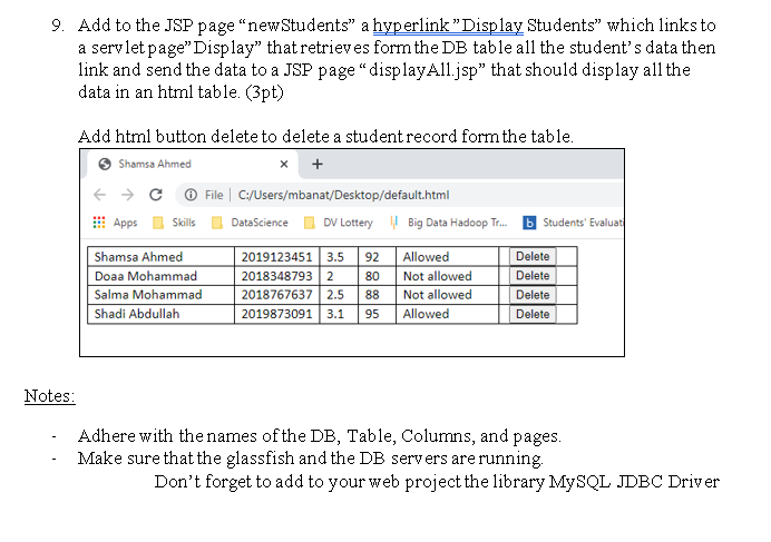 Solved Write a Java web application corresponding to | Chegg.com