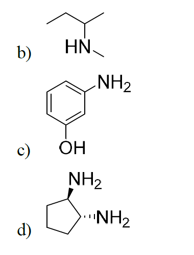 Solved b) HN NH2 c) OH NH2 "NH2 d) NH2 e) CHO | Chegg.com