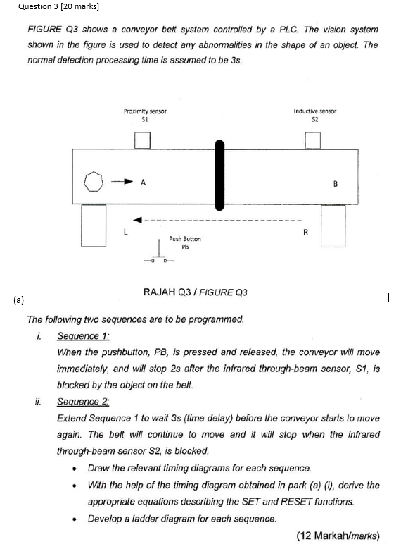 Question 3 (20 marks) FIGURE Q3 shows a conveyor belt | Chegg.com