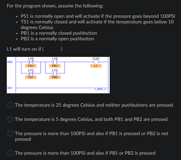 Solved For the program shown, assume the following: • PS1 is | Chegg.com