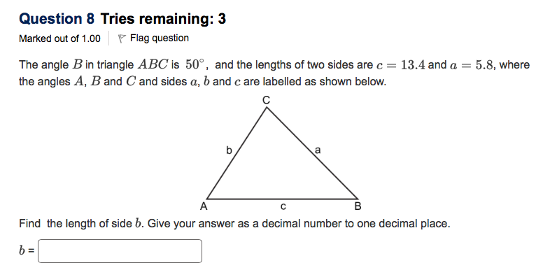 Solved Question 1 Tries remaining: 3 Marked out of 1.00 P | Chegg.com