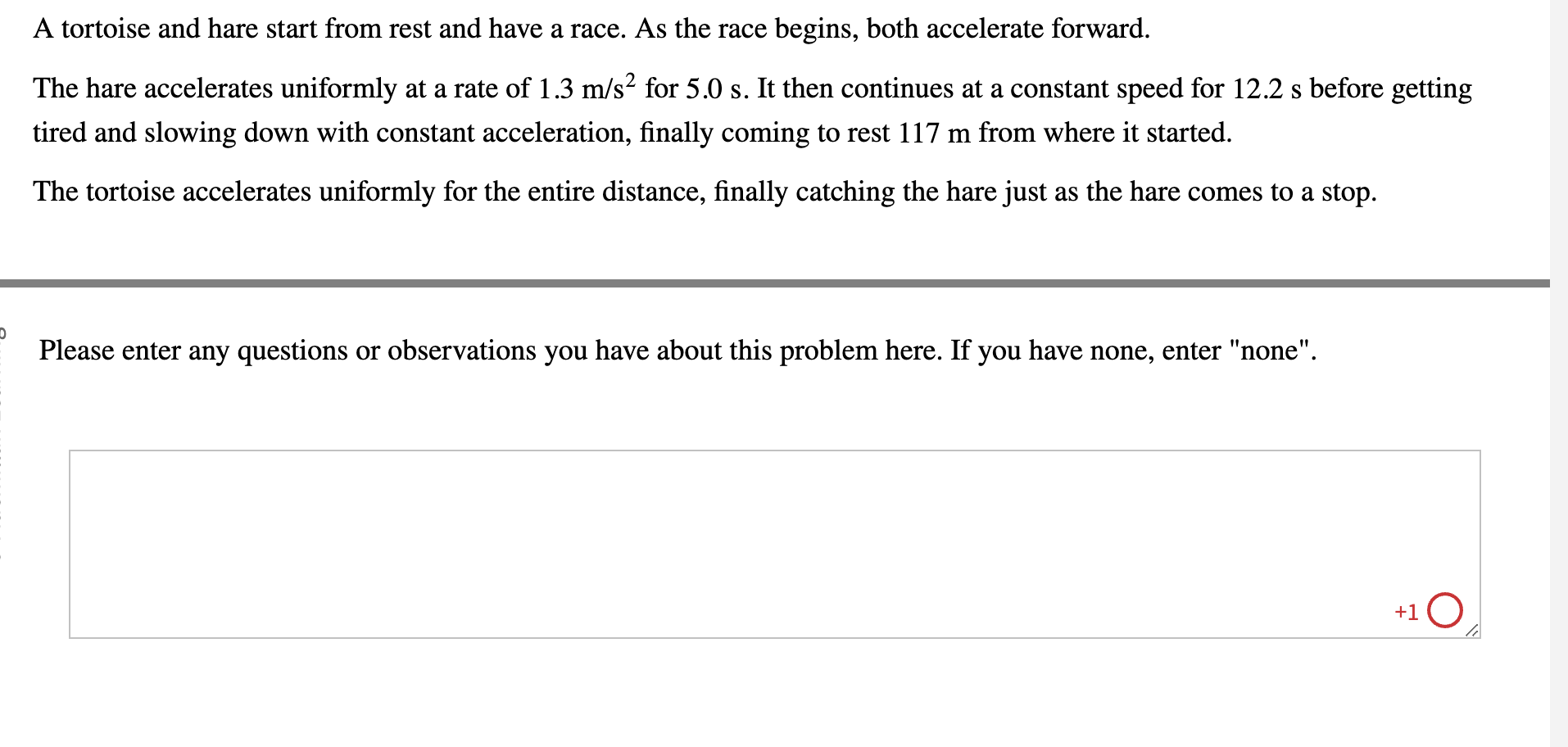 Solved A tortoise and hare start from rest and have a race. | Chegg.com
