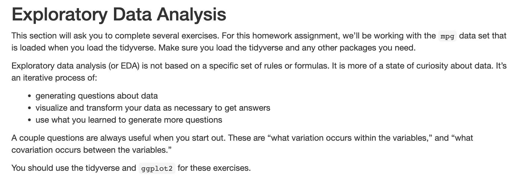 Solved Exploratory Data Analysis This section will ask you | Chegg.com