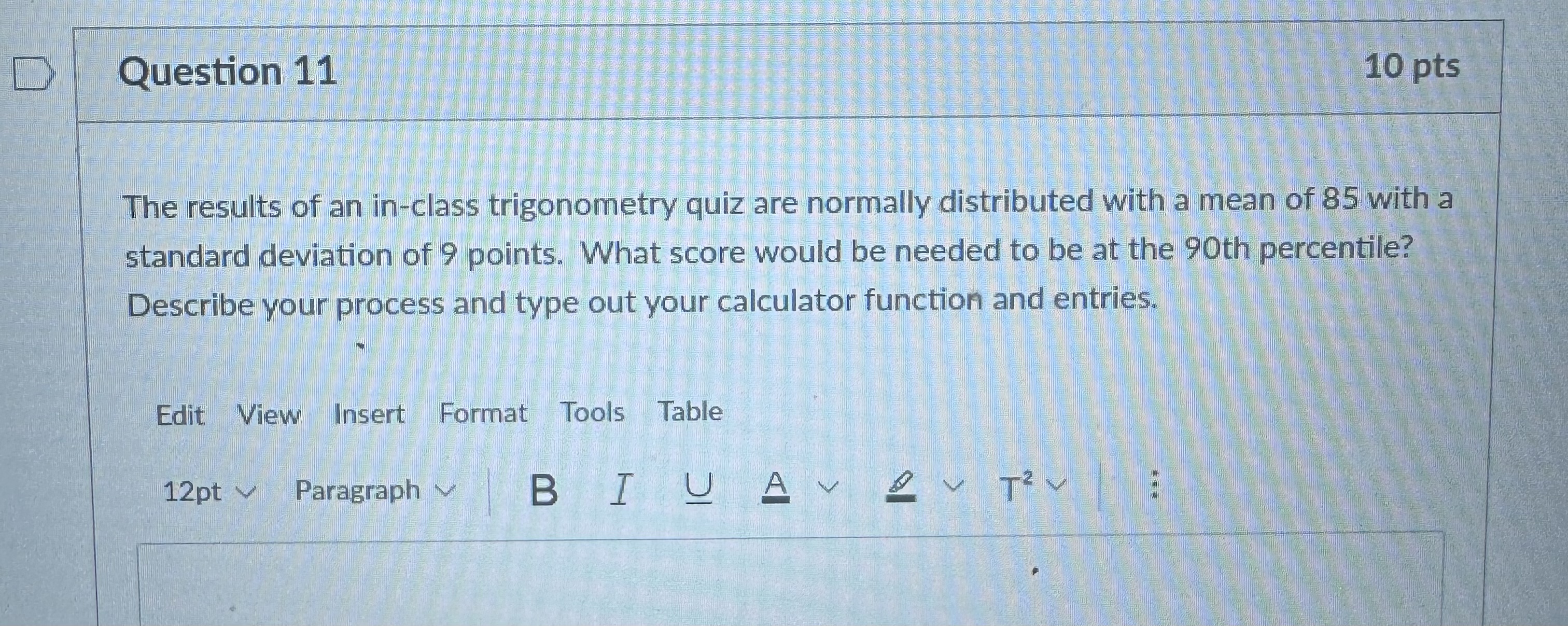 Solved The results of an in-class trigonometry quiz are | Chegg.com