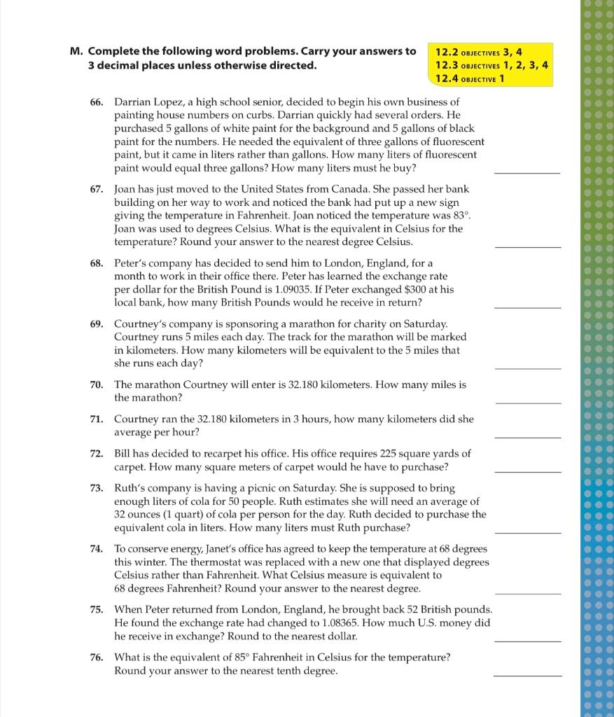Solved Chapter 3 Review Exercises Name Date Directions Solve | Chegg.com