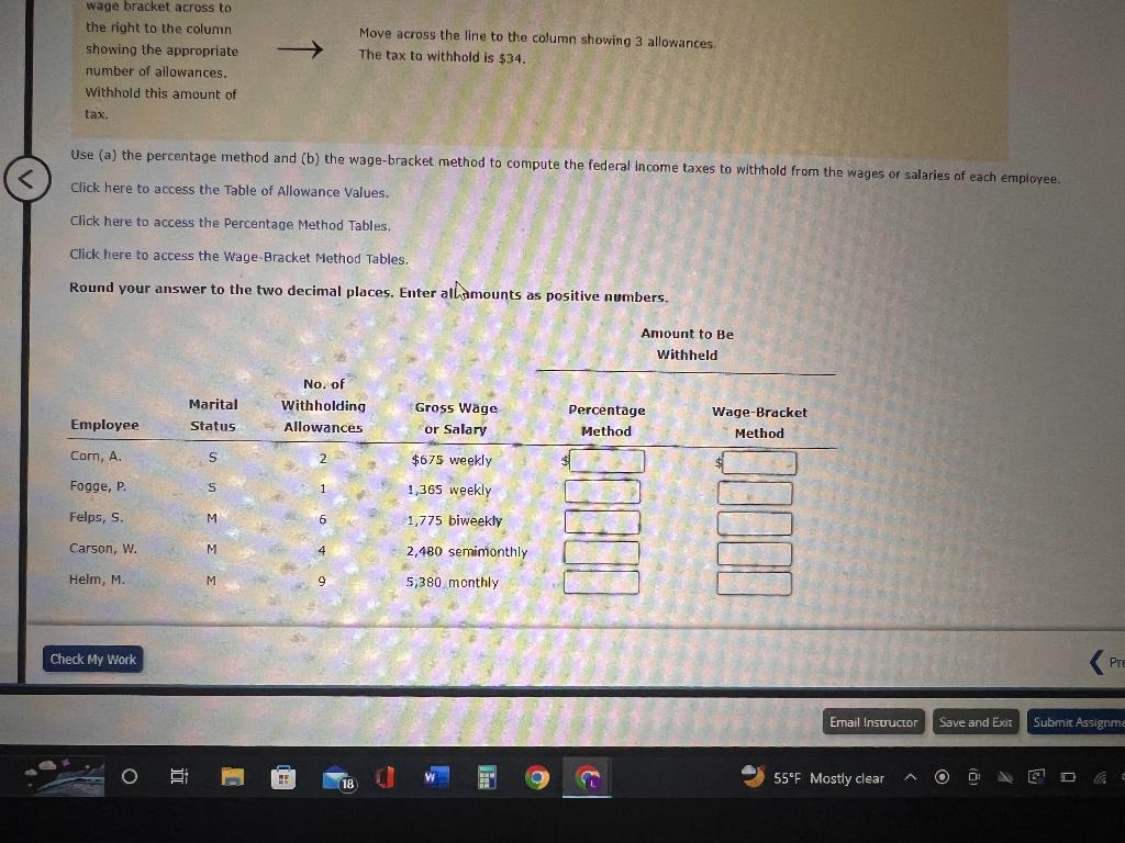 Use (a) the percentage method and (b) the | Chegg.com