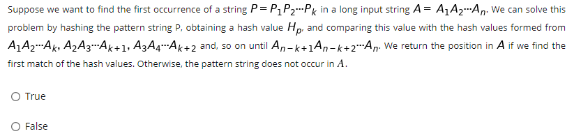Solved Suppose we want to find the first occurrence of a | Chegg.com