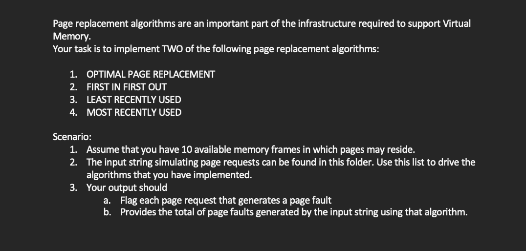 Solved Page replacement algorithms are an important part of | Chegg.com