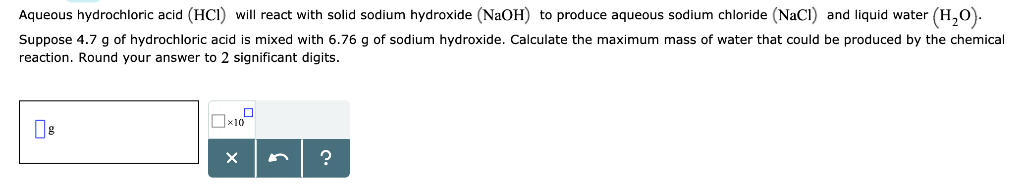 Solved Aqueous hydrochloric acid (HCl will react with solid | Chegg.com