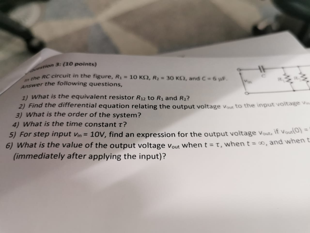 Solved uestion 3: (10 points) n the RC circuit in the | Chegg.com Solved uestion 3: (10 points) n the RC circuit in the | Chegg.com