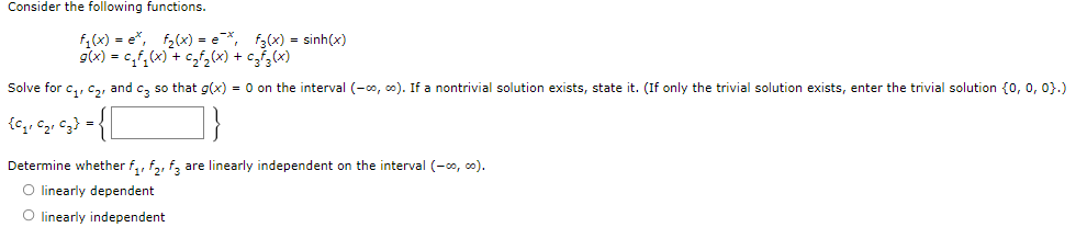 Solved Consider the following functions. | Chegg.com
