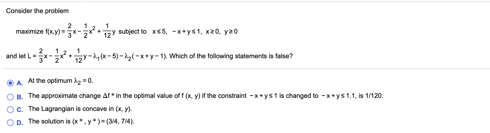 Solved Consider the problem maximize f(x,y)= 3x - (x-2x + | Chegg.com