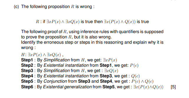 Solved (c) The following proposition R is wrong: R: if | Chegg.com