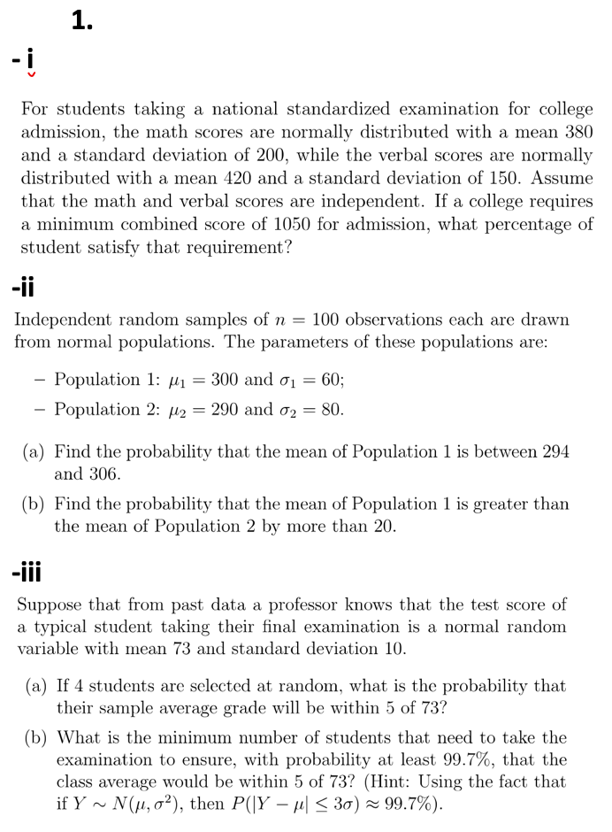 Solved For students taking a national standardized | Chegg.com