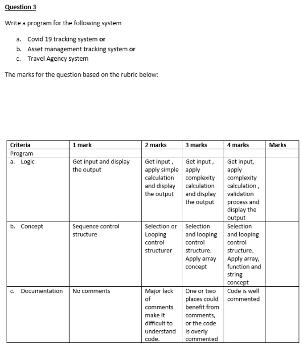 Solved Question 3 Write A Program For The Following System