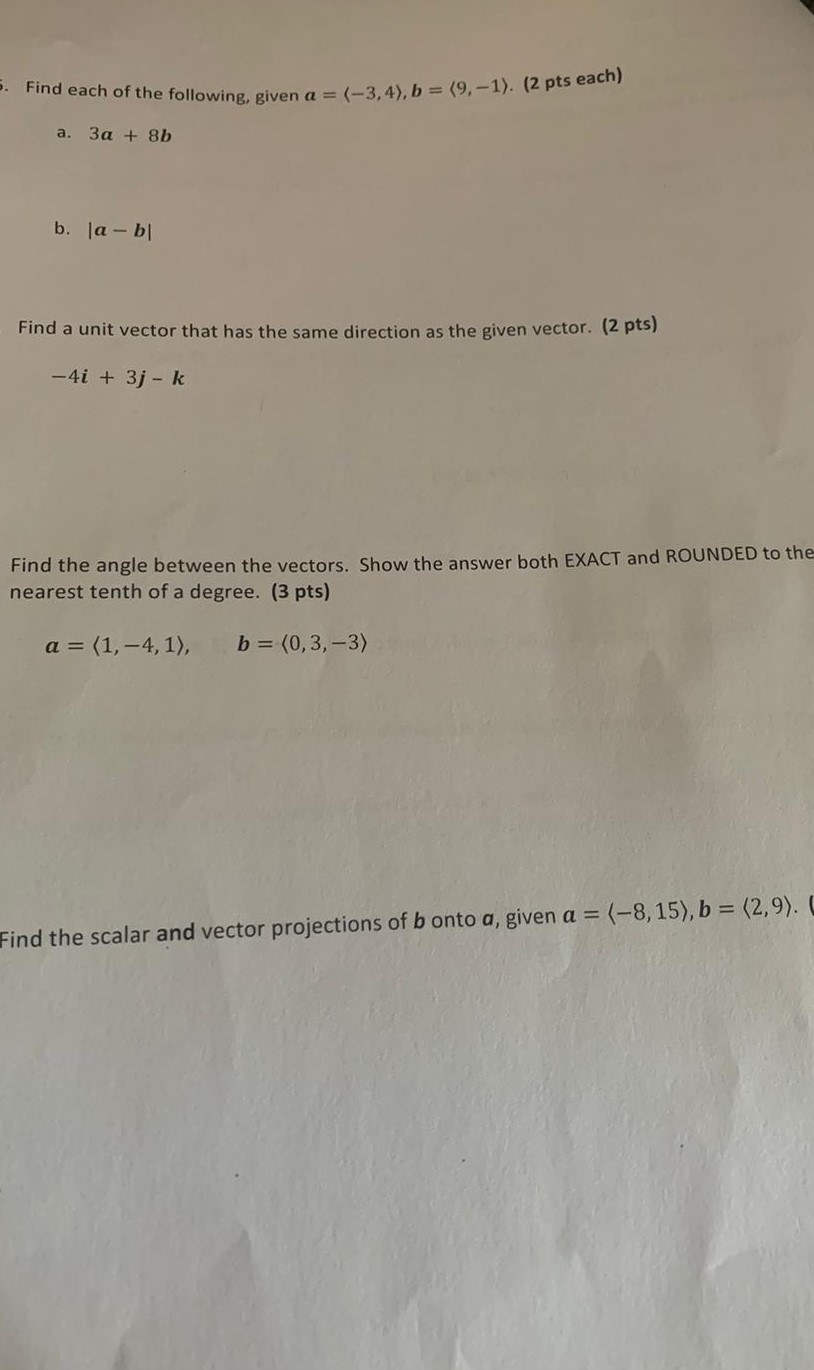 Solved Directions: Show all work and use proper notation! | Chegg.com