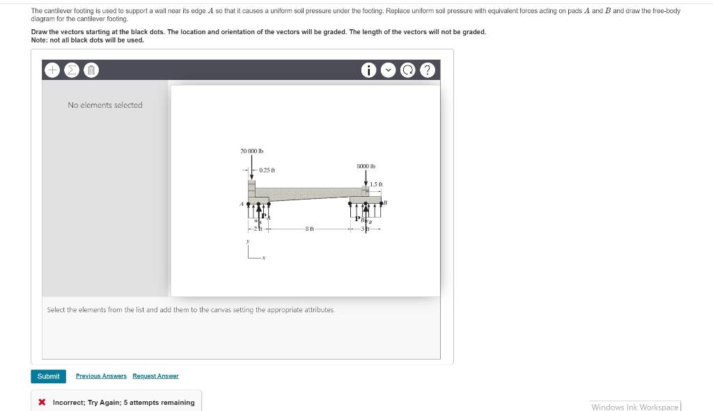 Solved diagram for the cantilever footing. Draw the vectors | Chegg.com