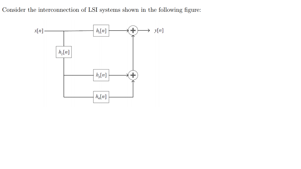 Solved Consider the interconnection of LSI systems shown in | Chegg.com
