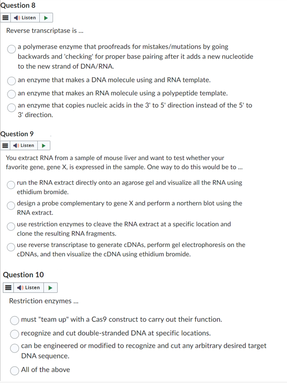 Reverse transcriptase is ... a polymerase enzyme that | Chegg.com