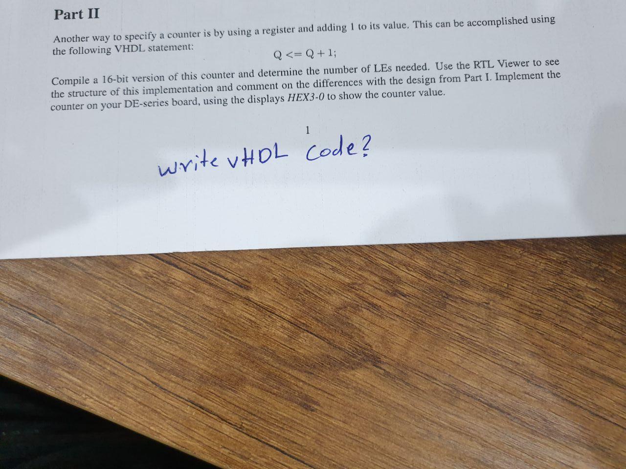 Solved the following VHDL statement: Q